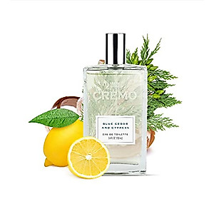 Cremo Blue Cedar & Cypress Cologne Spray, A Woodsy Scent with Notes of Lemon Leaf, Cypress and Cedar, 3.4 Fl Oz