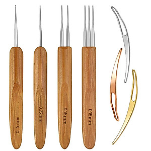 7 Pieces Dreadlock Crochet Hook Include Dreadlocks Crochet Hair Weaving Needle Tool 2 Pieces 1 Hook + 1 Pieces 2 Hooks + 1 Pieces 3 Hooks + 3 Pieces Hair Braid Craft Locking