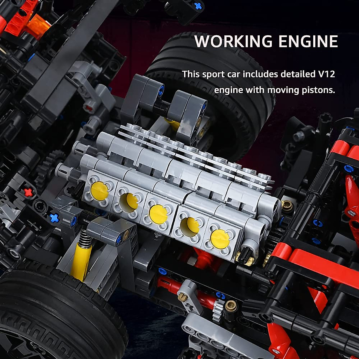 Nifeliz Sports Car X19 MOC Technique Building Blocks and Engineering Toy, Adult Collectible Model Cars Kits to Build, 1:9 Scale Race Car Model (1814 Pieces)