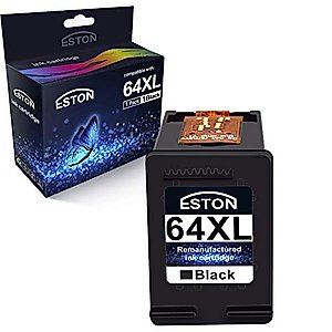 ESTON Remanufactured Replacement for HP 64XL 64XL Black Ink Cartridges N9J92AN High Yield Use for HP Envy Photo 6252 6255 7155 7855