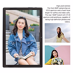 DAUERHAFT Tablet, Front 8MP Rear 16MP 10.1 Inch Digital Tablet 2560X1600 Resolution for Learning for Entertainment (Blue)