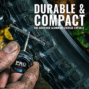 PRO BIKE TOOL Tubeless Bike Tire Repair Kit – for MTB and Road Bicycle Tires – Fix a Puncture or Flat, Fast – Tackle Set Includes Storage Canister, Plugger Tool and Plugs - 5 Bacon and 5 Black Strips