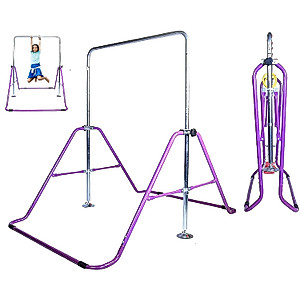 Gymnastics Bar Kids Home Training Kip Bar | Expandable Horizontal Kip Bar Folding Home Gym Equipment Boys and Girls | Junior Gymnastics Training Jungle Gym Monkey Bar Playground Gymnastic Bar Purple