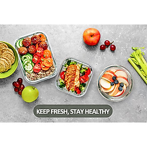 M MCIRCO 24 Pcs Glass Food Storage Containers with Lids, 8 Pcs Glass Baking Dish Set with Lids, Fridge, Microwave, Oven, Dishwasher Friendly, For Cooking, Baking