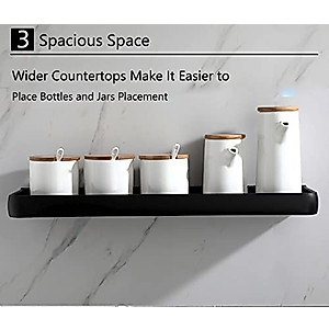 AZZXZQYU Shower Caddy Shower Organizer Shower Shelves with 5 Hooks and 1 Hanging Rod, Without Drilling 2-Piece Space Aluminum Shower Shelf for Bathroom Storage and Kitchen Organization(Black)