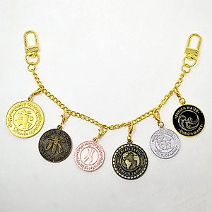 FengShui 5 Elements Balancing Bag Charm Hanging pendant W4993 Gold