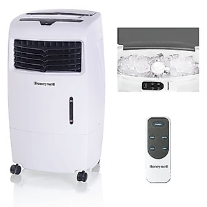 Honeywell 500 CFM Indoor Portable Evaporative Cooler for Rooms up to 300 Sq. Ft. with Fan & Humidifier, Carbon Dust Filter & Remote Control