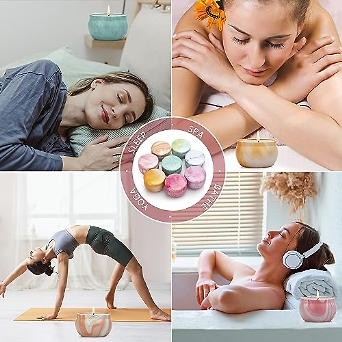 Scented Candles Set, Aromatherapy Candle Gifts for Women, 8 Pack 2.5oz Long Lasting Soy Candles for Home Scented, Stress Relief Candle Set for Meditation Bath Yoga Birthday Gifts Mothers Day Gifts