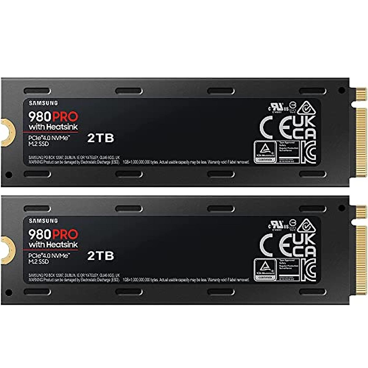 SAMSUNG MZ-V8P2T0CW 980 PRO with Heatsink PCIe 4.0 NVMe SSD 2TB for PC/PS5 - (2-Pack)