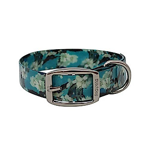 Dutch Dog Amsterdam Waterproof Dog Collar Van Gogh Almond Blossom 16-25", Blue, White