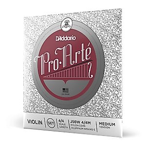 D'Addario Pro-Arte Violin String Set with Wound E, 4/4 Scale, Medium Tension