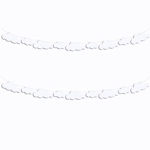 SaktopDeco 2 Pack Cloud Garland White Cloud Felt Banner Cloud Wall Decor Cloud Baby Shower Sky Theme Party Decorations
