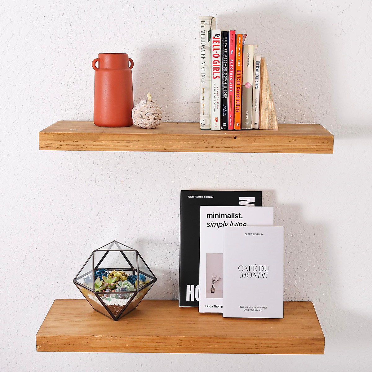 7” DIY Succulent Terrarium Kit with Live Plants, Decorative Rocks, Moss, Healing Crystals, Figurine, Tools & Geometric Glass Terrarium Décor