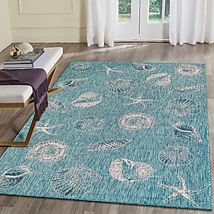 Liora Manne Shells Aqua Indoor Outdoor Area Rug, 3'3" x 4'11"