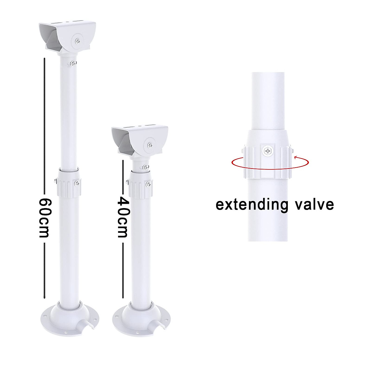 WiTi Extendable Mounting Pole for Security Surveillance Cameras,15.7-23.6 inch Adjustable Ceiling Mount Bracket for CCTV IP Camera,Solid Metal Powder Spray Coating