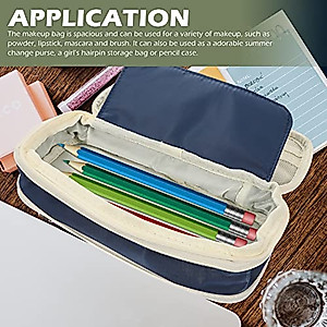 minkissy Bag Big Layer Study Art Zipper Pouch Holder Case Office Portable Stationery Classroom Pen Organizer Painting Large School Cover Vintage Pencil Lovely Dark Canvas Capacity Student