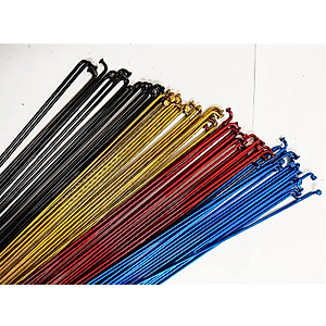 245mm Bike Spokes 14G Stainless Steel, Road Bike Spokes 100Pcs (Color Family : Red)