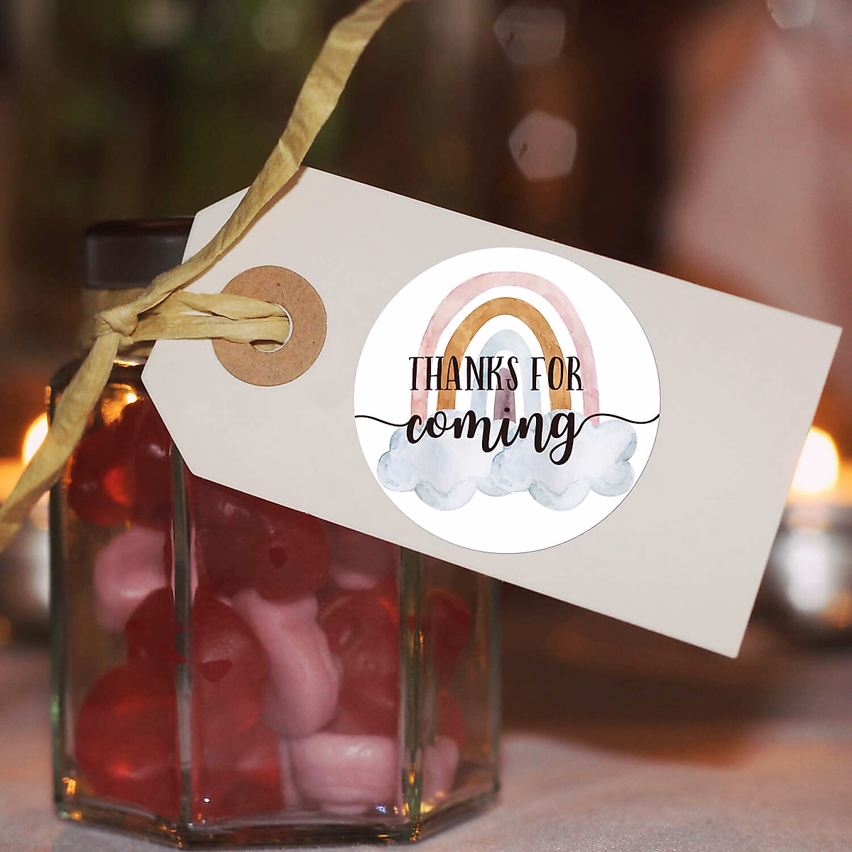 2" Round Boho Thank You Favor Stickers - Boho Thank You Labels for Wedding, Bridal Shower, Baby Shower, Small Business, Bakeries, Handmade Goods, Birthday Party Favors(80 Labels)