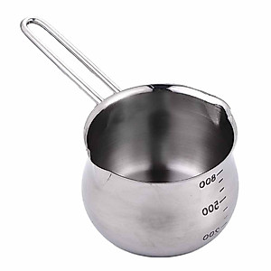 Leadigol 1PCS Stainless Steel Milk Pan,Non-Stick Milk Pot Small Saucepan Cheese Pot With Pour Spout for Kitchen