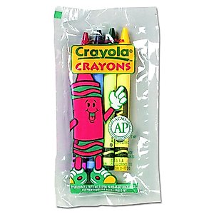 Crayola 520083 Classic Color Pack Crayons, Cello Pack, 4 Colors, 4 per Pack, Case of 360