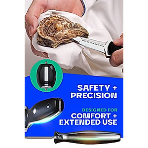 Dalstrong Oyster Shucking Knife - 3" Professional Clam and Shellfish Tool - Gladiator Series Elite - Forged German High-Carbon Steel - G10 Handle - Sheath Included - NSF Certified