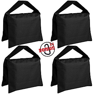 ABCCANOPY Sandbag Photography Weight Bags for Video Stand,4 Packs (Black)