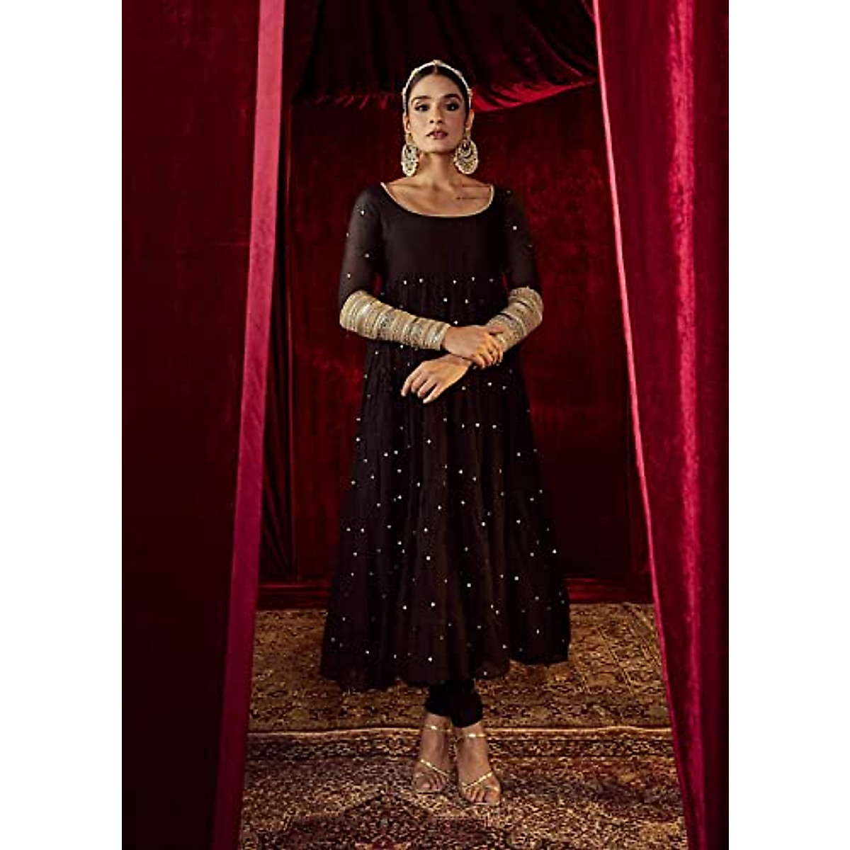 Elina fashion Indian Kurti for Womens With Pant & Dupatta | Ethnic Readymade Kurtis Stitched Kurta For Women Black