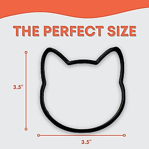Cat Head Cookie Cutter with Easy to Push Design (4 inch)