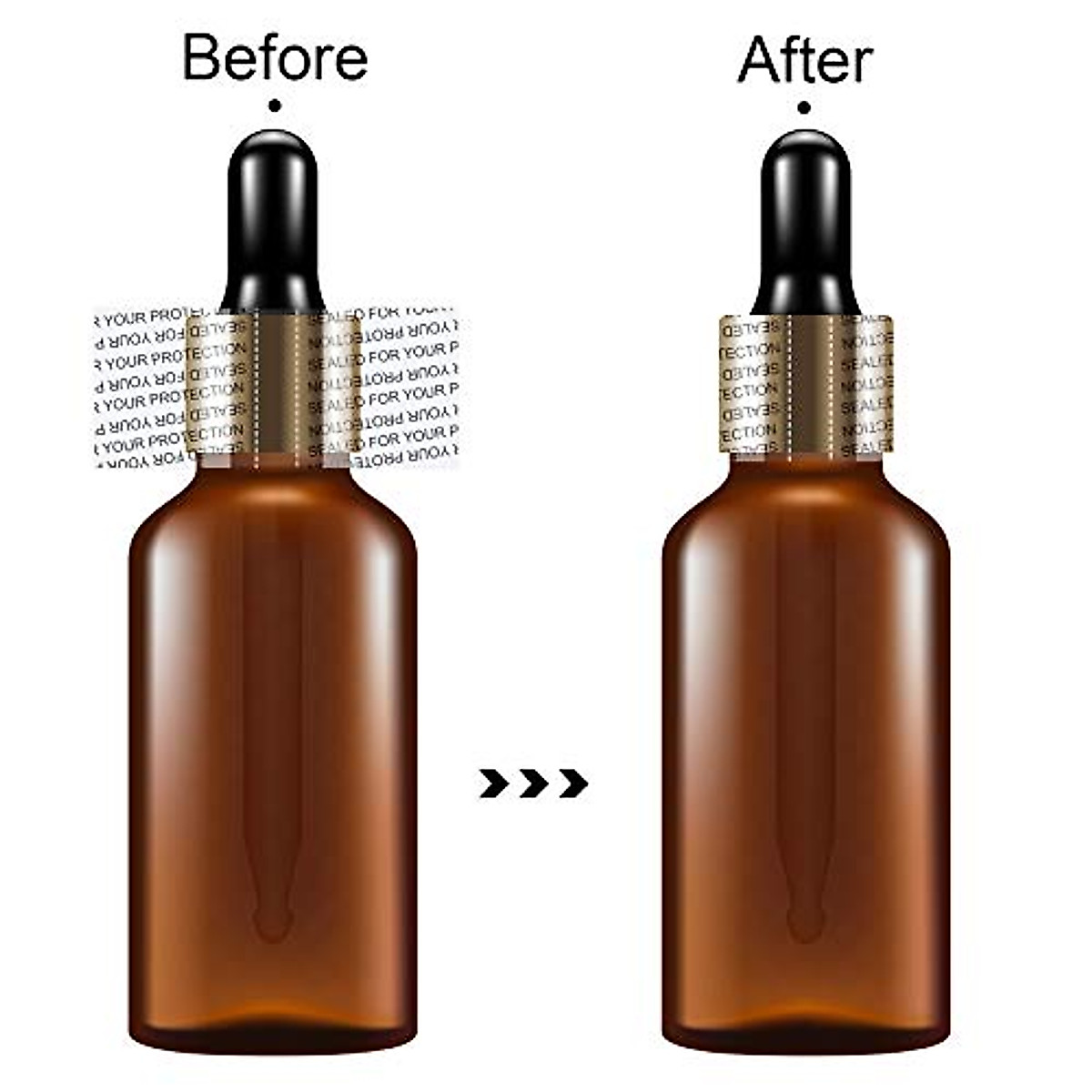 Shrink Bands,45x23mm 200Pcs Printed Perforated Heat Shrink Wrap Sealer for 1oz Glass Bottle Cap Fits 3/4" to 1" Diameter