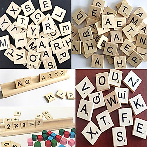 1000PCS Wooden Scrabble Tiles, Scrabble Letters for Crafts - Making Alphabet Coasters and Scrabble Crossword Game