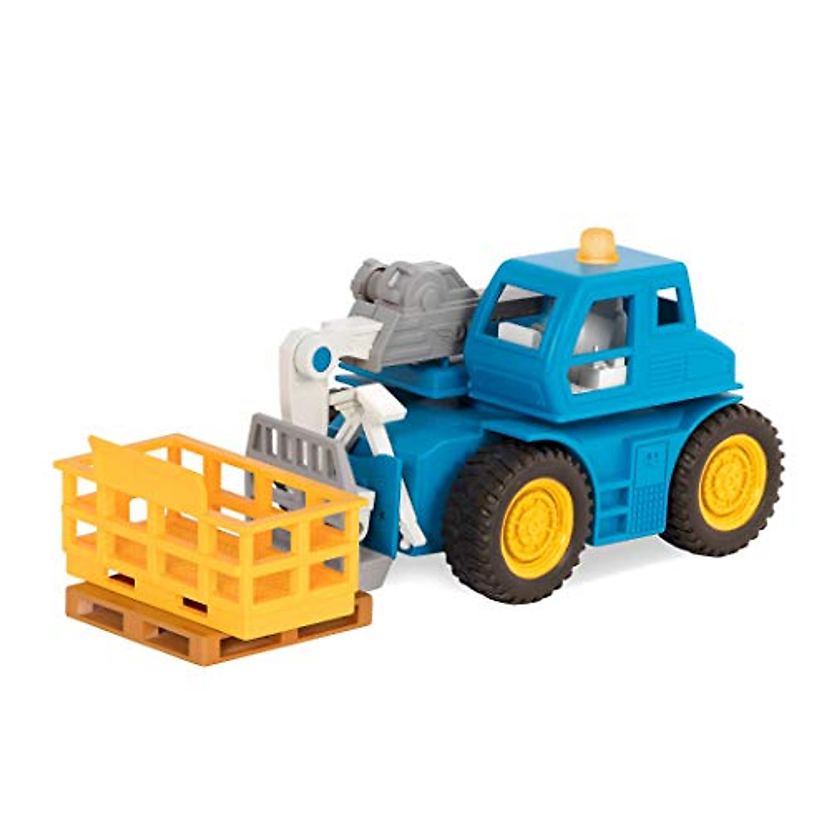 Driven by Battat – 1:24 Scale Telehandler Forklift Toy – Construction Truck Toy with Extendable Crane Arm & More – Realistic Lift Sounds & Lights – Car Toy Gift for Boys & Girls Age 3+