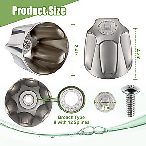 Dreyoo 3 Piece Shower Knob Replacement Compatible with Price/Pfister Verve Tub Shower, Bathtub Faucet Handle Remodel Trim Kit Include 1 Hot 1 Cold 1 Diverter and 3 Screws(Brushed Nickel)