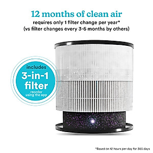 Homedics Smart Air Purifier 4-in-1 Tower for Large Rooms, Up To 1570 sq ft, True HEPA Filtration, UV-C Technology, Activated Carbon Odor Filter, Reduces Bacteria, Virus, VOCs, Wi-Fi and Voice Control