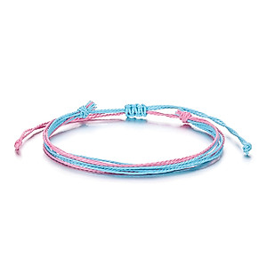Jovivi 15 Pieces Surfer Wave Friendship Bracelets Set Handmade Waterproof Adjustable Braided Strand String Bracelets Anklets Boho Jewelry for Women