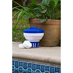 Poolmaster 32155 Floating Swimming Pool Chlorine and Bromine Dispenser, Large, Blue