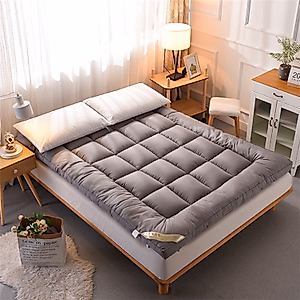 Xiziyi Single Mattress Memory Foam Hybrid Mattress, Portable Sleeping pad,Single, Kids. 4 Inch Gel Topper for Cooling Sleep & Pressure Relieving, Twin - Bunk Bed, Beige With Velvet