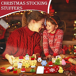 Sanlebi 40 PCS Christmas Mochi Squishy Toys Party Favors for Kids, Kawaii Christmas Squishies Bulk Stress Relief Toys, Toys for Kids Adults