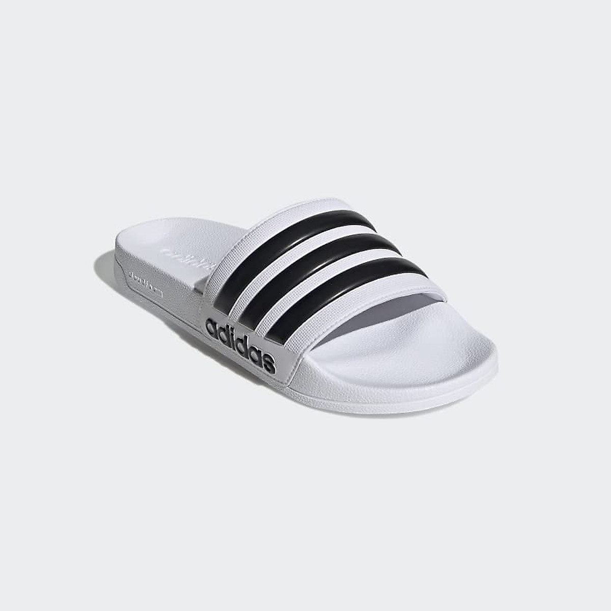 adidas Unisex Shower Slide Sandal, White/Core Black/White, 11 US Men