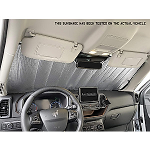 Custom fit Front Windshield Sunshade for 2021 2022 2023 2024 Ford Bronco Sport SUV, UV Rays Reflector Sun Shade Protector (Made in USA)