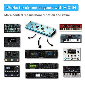Paint Audio MIDI Captain Foot Controller Multi-Effects Keyboards Synthesizer USB-MIDI musical software Bias with Time Engine Function Support all PC/CC/Note commander 10 Foot Switches (Blue)
