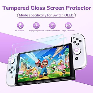Younik Switch OLED Accessories Bundle, 16 in 1 Accessories Kit Includes Switch OLED Carrying Case, Protective Case Cover for Console & J-Con, Screen Protector, Adjustable Stand, Switch Game Case