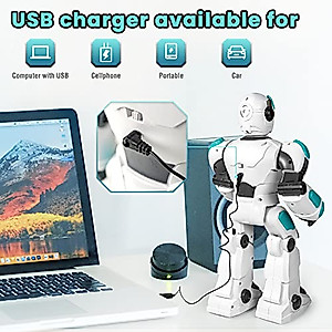 FUUY Large Robot Toy for Kids 17inch Interactive Boy Robots Toys with Voice Control & Gesture Sensing and Programmable Music LED Emoji Faces Moonwalking Dance Birthday Gift Present Kid 3 4 5 6 7 8-12