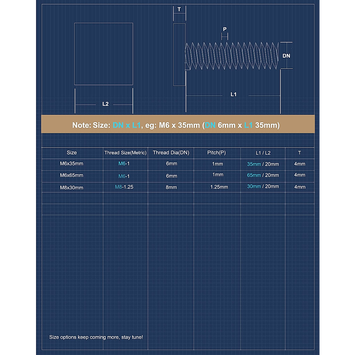 T Slot Bolts for Thule, Yakima Roof Rack Cross Bars, Platform, Cargo Basket, Stainless Square T Track Bolt Adapter to Secure Bike/Ski/Kayak Rack, Solar Panel, Awning, M8x30mm, 4mm Thickness