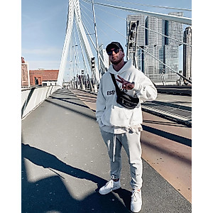 Gawdeoti Women Men Hip Hop Couples Letter Print Loose Oversized Long Sleeve Solid Color Unisex Sweatshirt, Black