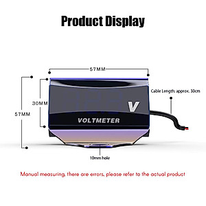 GoolRC Motorcycle DC 10-150V Digital Voltmeter LED Display Waterproof Voltage Tester Battery Moniter Gauge with Bracket