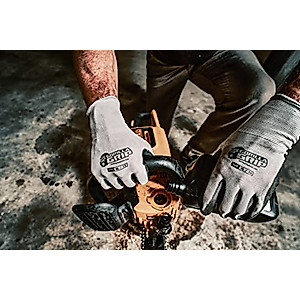 Gorilla Grip Grey Slip Resistant All Purpose Work Gloves, Size: Large, Pack of 5 Pairs of Gloves