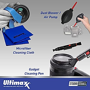 Ultimaxx Starter FUJIFILM INSTAX Mini EVO Hybrid Instant Camera Bundle (Brown): 32GB Ultra microSD Memory Card, High-Speed Memory Card Reader, Gadget Pen, Microfiber Cloth & More (8pc Bundle)