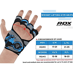 RDX Weight Lifting Gloves Grips, Gym Fitness Workout, Anti Slip Ventilated Open Back Gripper, Strength Training HIIT Exercise Deadlift, Men Women Cycling Rowing Climbing Hanging Pull Ups Gymnastics