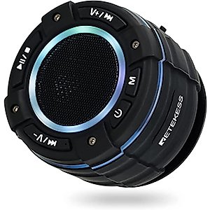 Retekess TR622 Shower Radio Bluetooth Speaker,Waterproof Wireless Bathroom FM with Suction Cup,Light Show, for Shower Beach Swimming