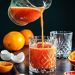 Elegant Crystal Whiskey Glass Set, Double Old Fashioned Scotch Glasses Perfect for Serving Whiskey Bourbon, Mixed Drinks - Set of 6 Cocktail Glasses